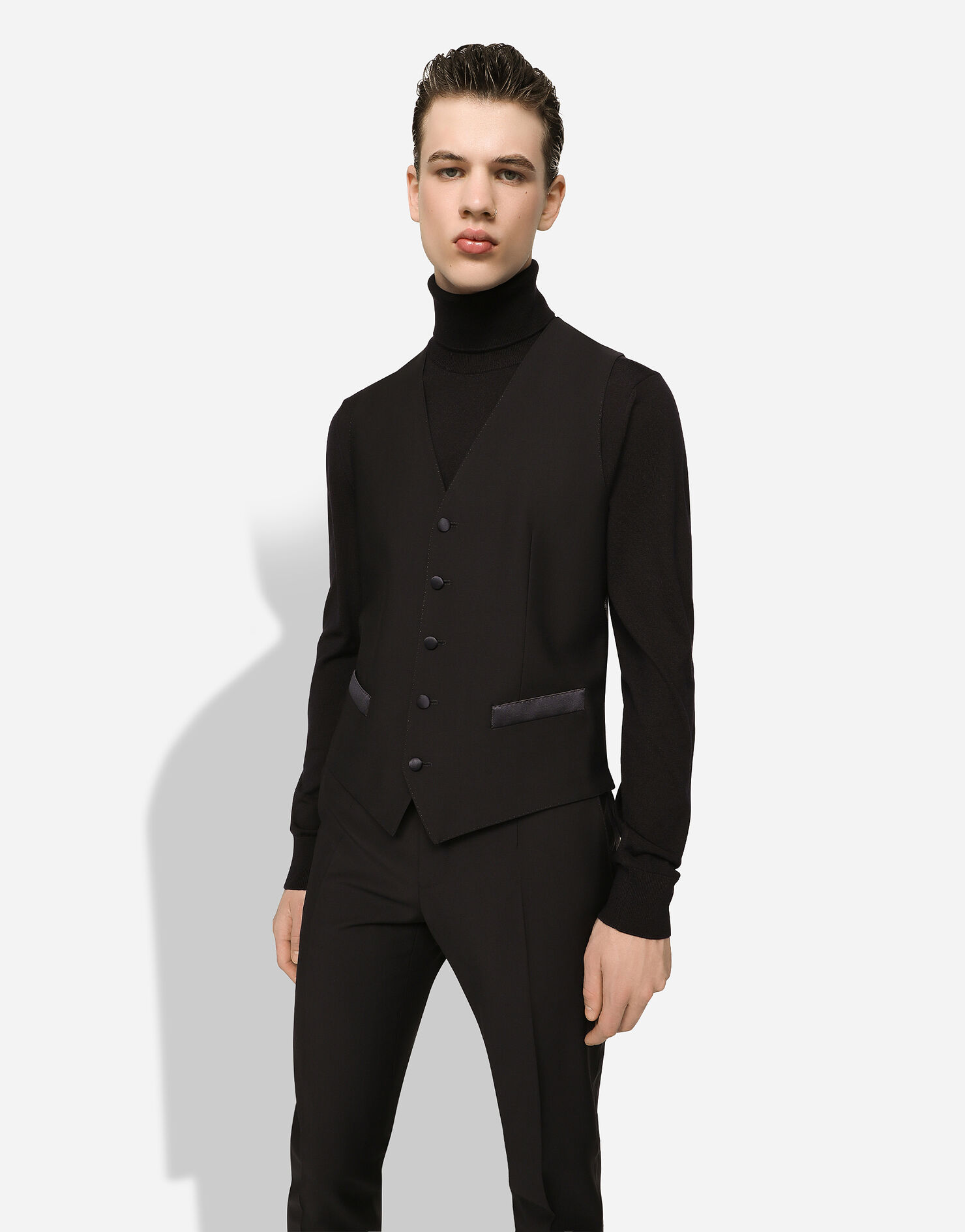 Single-breasted wool Martini-fit tuxedo suit in Blue for Men | Dolce ...