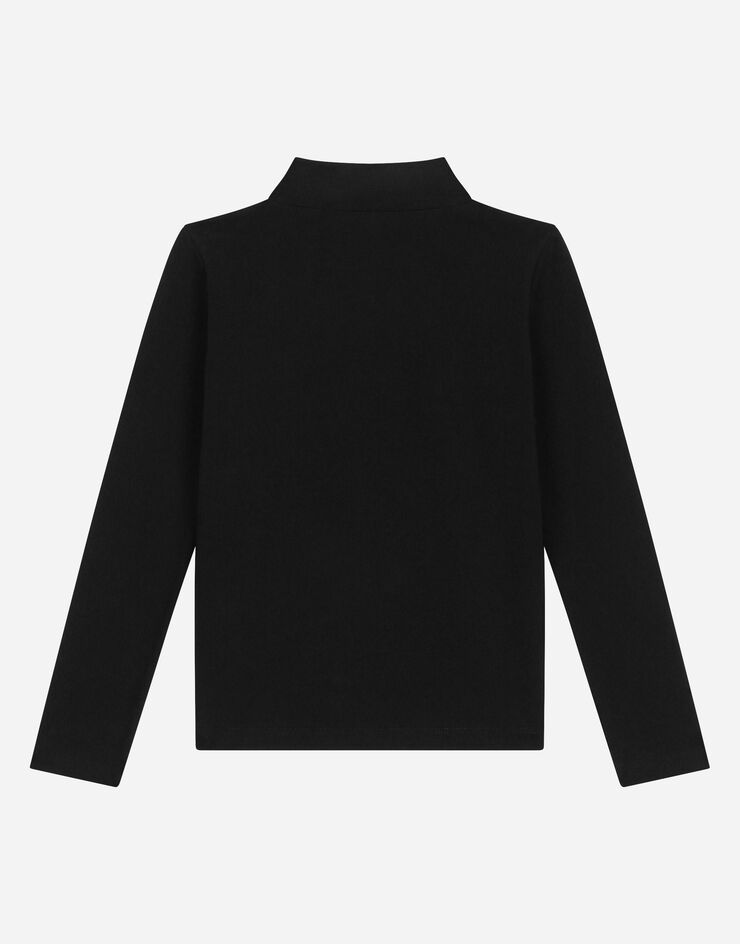 Jersey mock turtle-neck in Black for Girls | Dolce&Gabbana® US