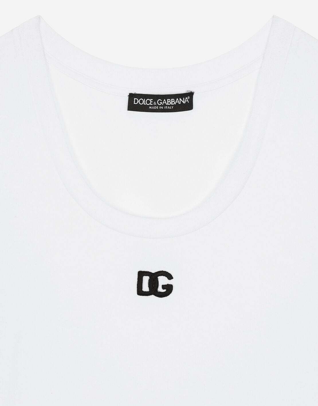 Jersey T-shirt with DG logo in White for Women | Dolce&Gabbana® US