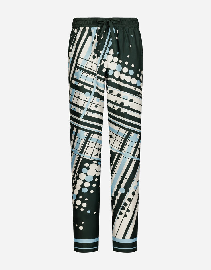 Printed silk pajama pants in Print for Men | Dolce&Gabbana®