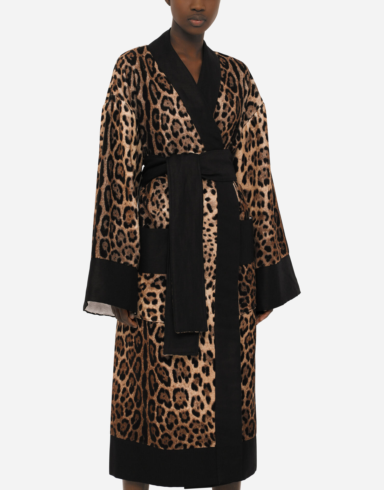 Terry Cotton Bath Robe in Multicolor | Dolce&Gabbana® US