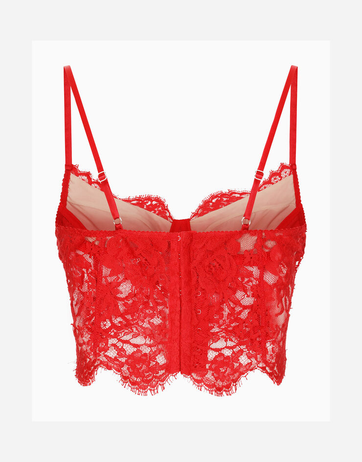 Lace lingerie corset top in Red for Women | Dolce&Gabbana®