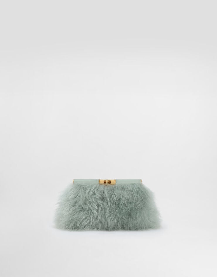 Marlene shoulder bag in shearling and calfskin