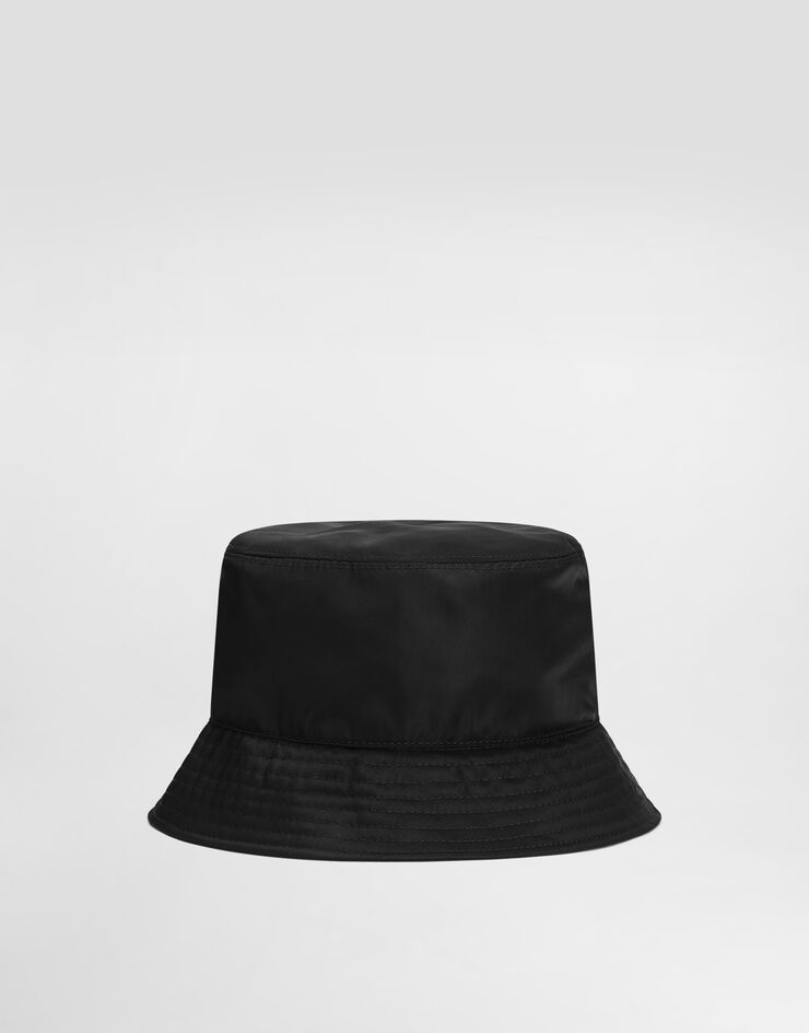 Nylon bucket hat with branded plate in Black for Men | Dolce&Gabbana® US