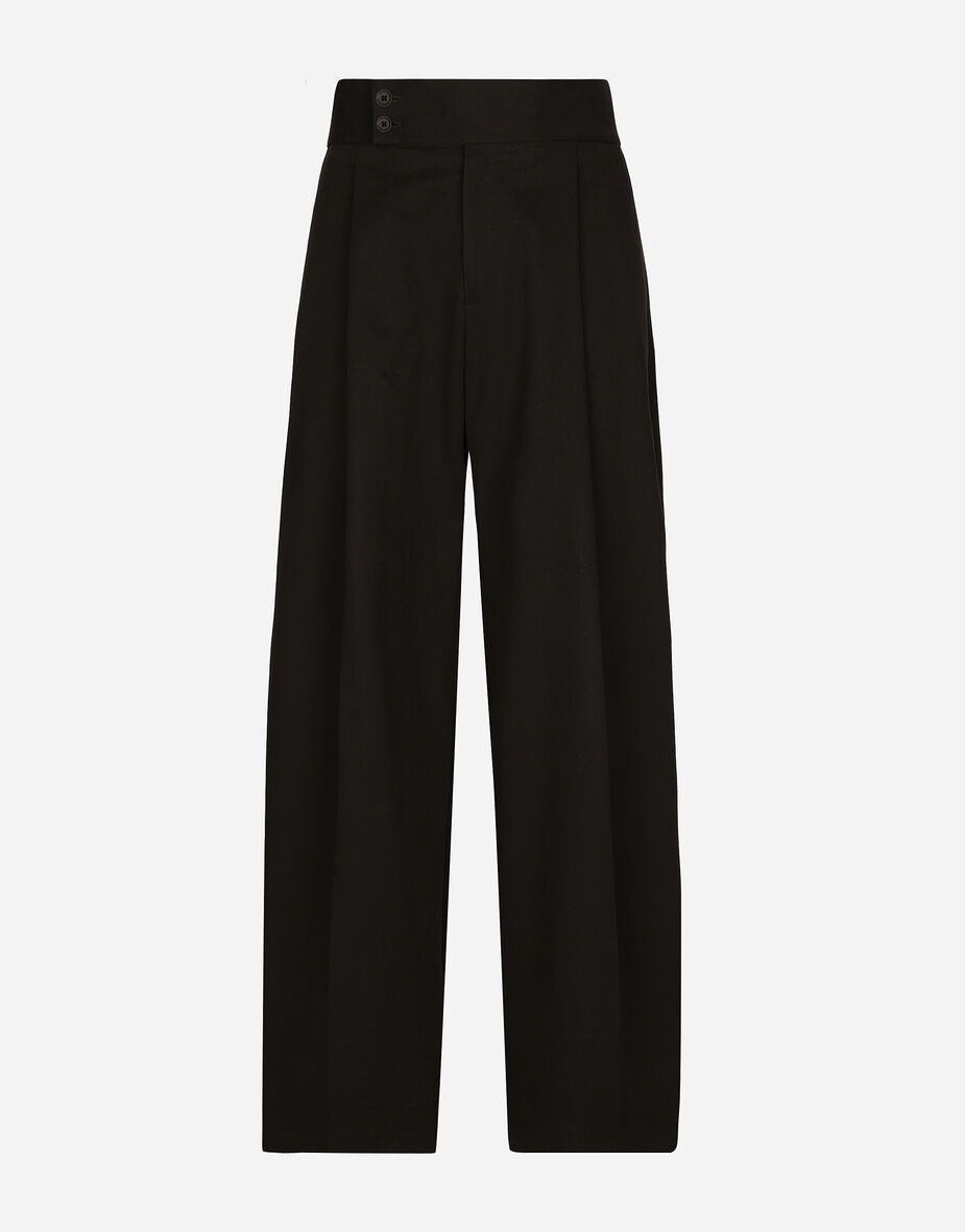 Tailored cotton pants with darts in Brown for Men | Dolce&Gabbana® US