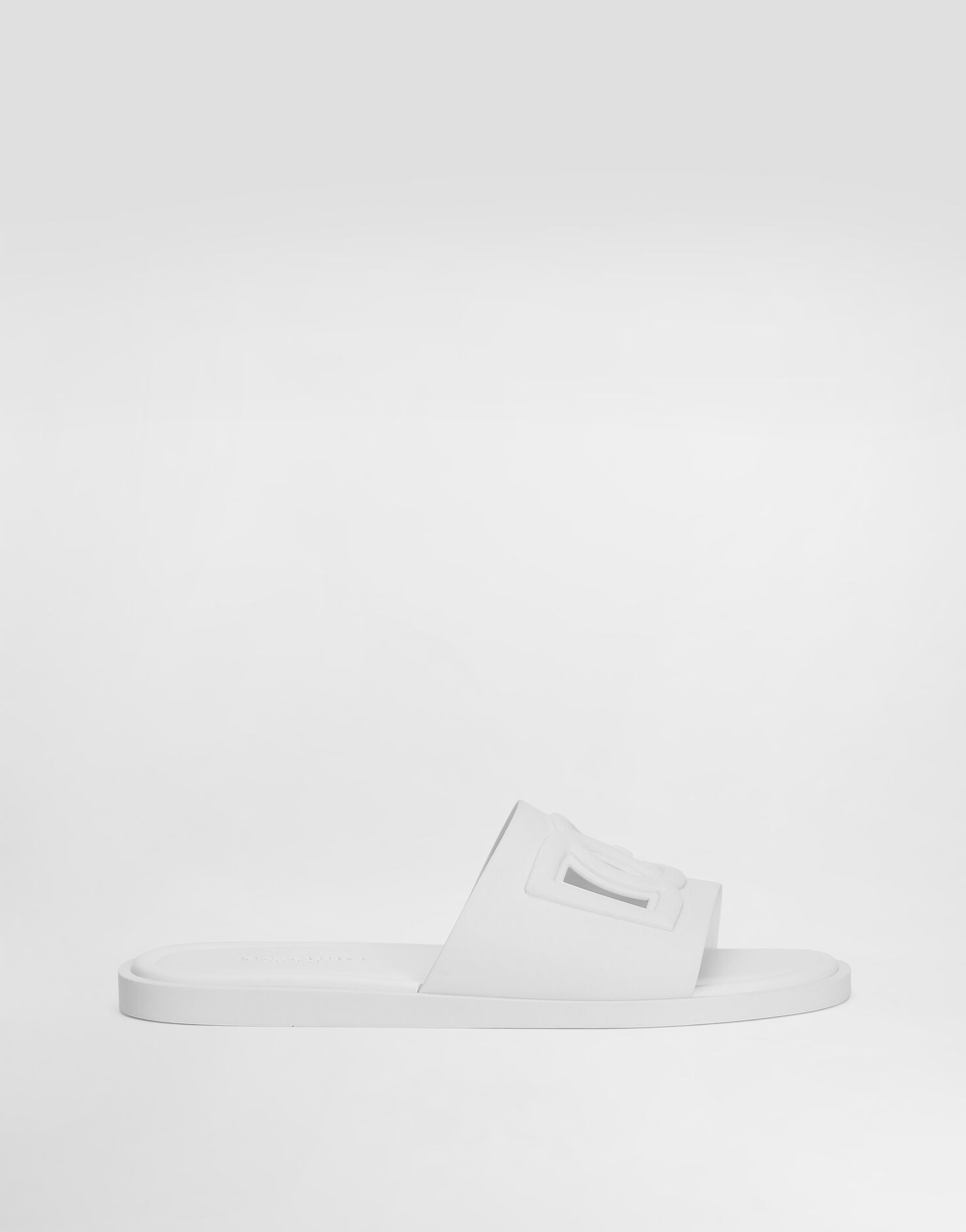 Rubber beachwear sliders in White for Men | Dolce&Gabbana® US