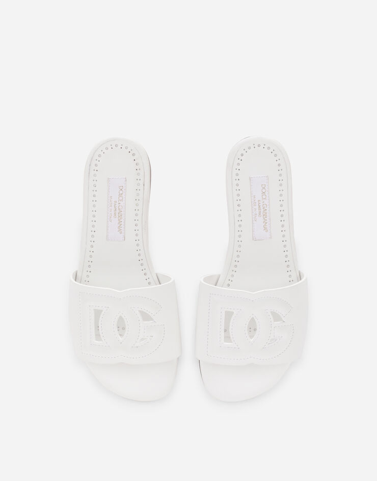 Leather DG Millennials Slides in White for | Dolce&Gabbana® US