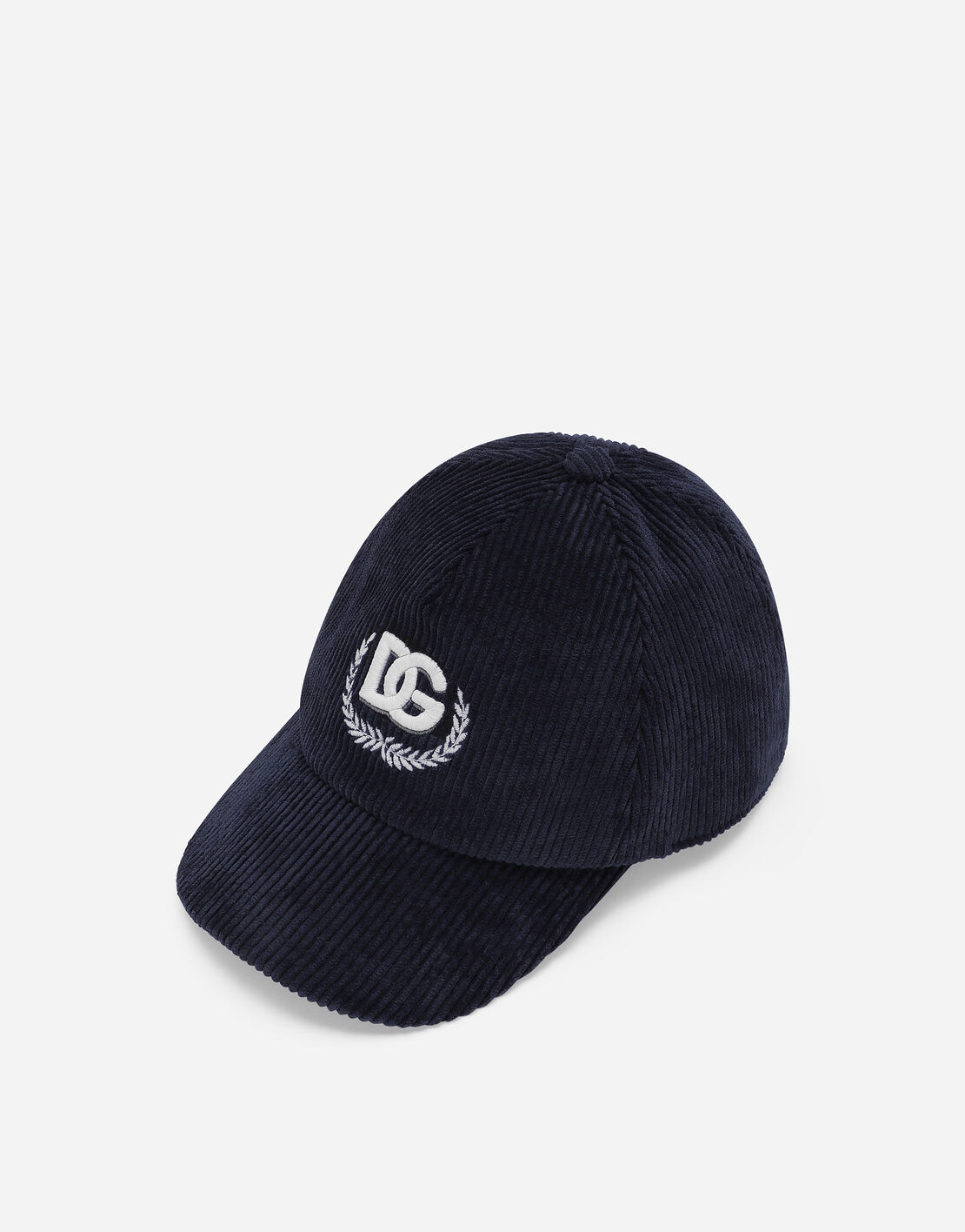Corduroy baseball cap with DG laurel logo in Blue for Boys | Dolce ...