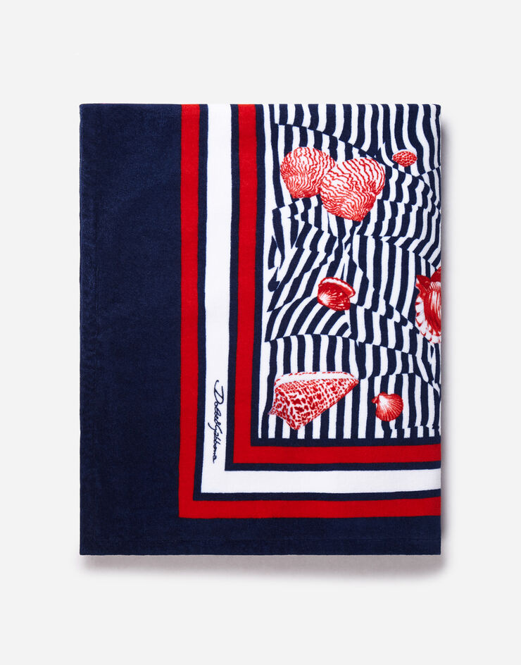 Beach towel in sponge with shell print