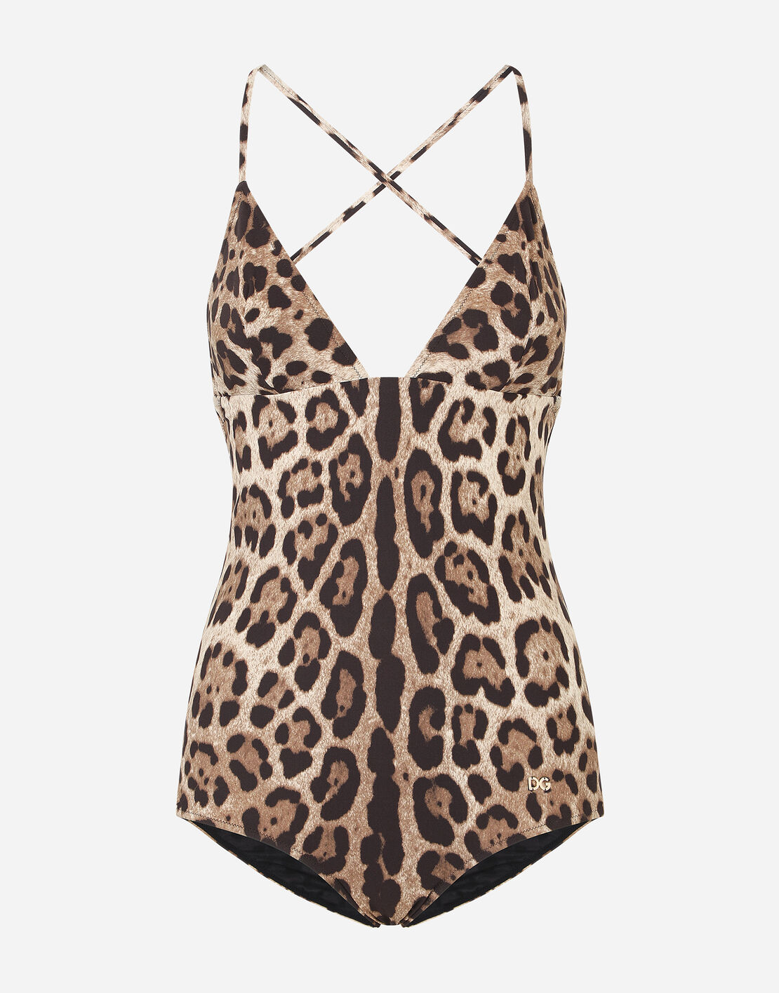Leopard-print one-piece swimsuit in ANIMAL PRINT for Women | Dolce ...