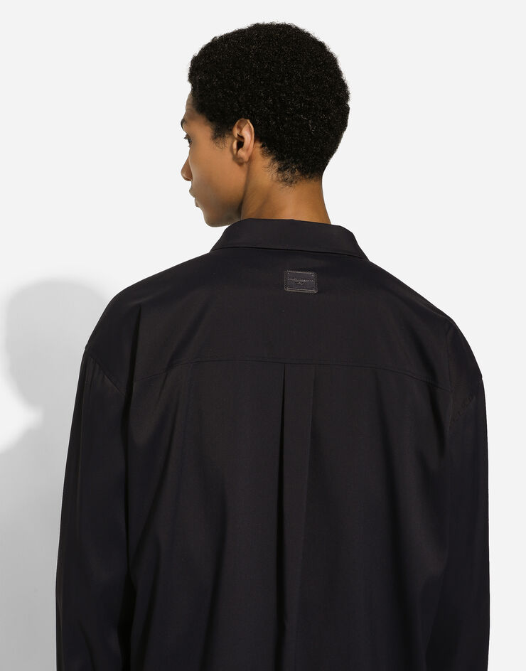 Technical fabric shirt with pockets in Blue for Men | Dolce&Gabbana®