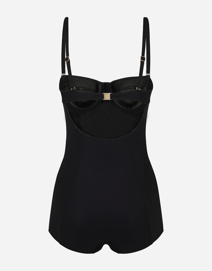 Balconette One Piece Swimsuit In Black For For Women Dolceandgabbana®