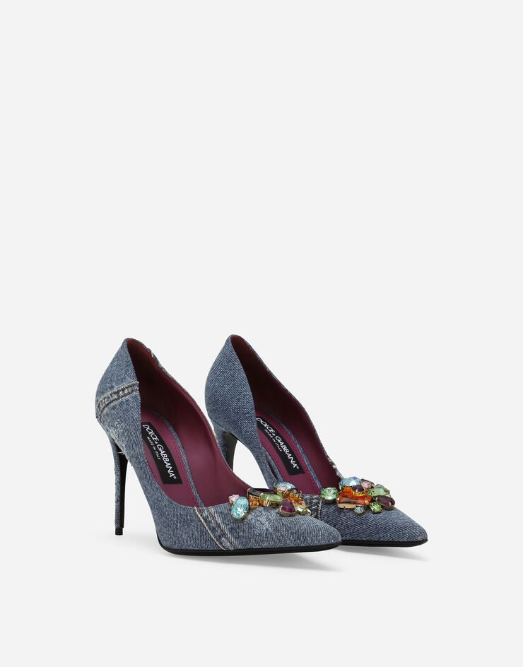 Patchwork denim pumps in Blue for Women | Dolce&Gabbana® US