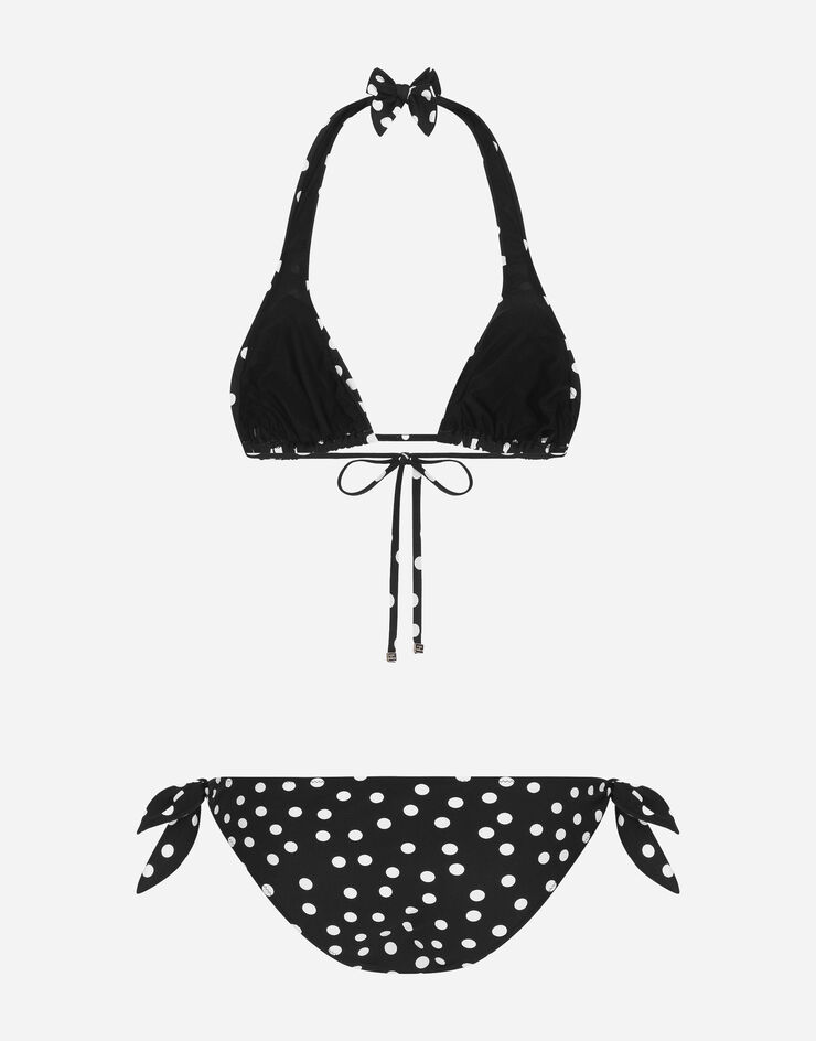 Polka Dot Triangle Bikini In Print For For Women Dolceandgabbana®