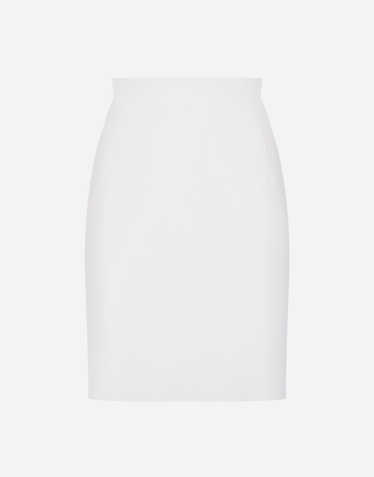 Straight-cut wool midi skirt in White for Women | Dolce&Gabbana® US