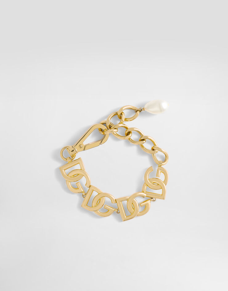 Link bracelet with DG multi-logo in Gold for Women | Dolce&Gabbana®