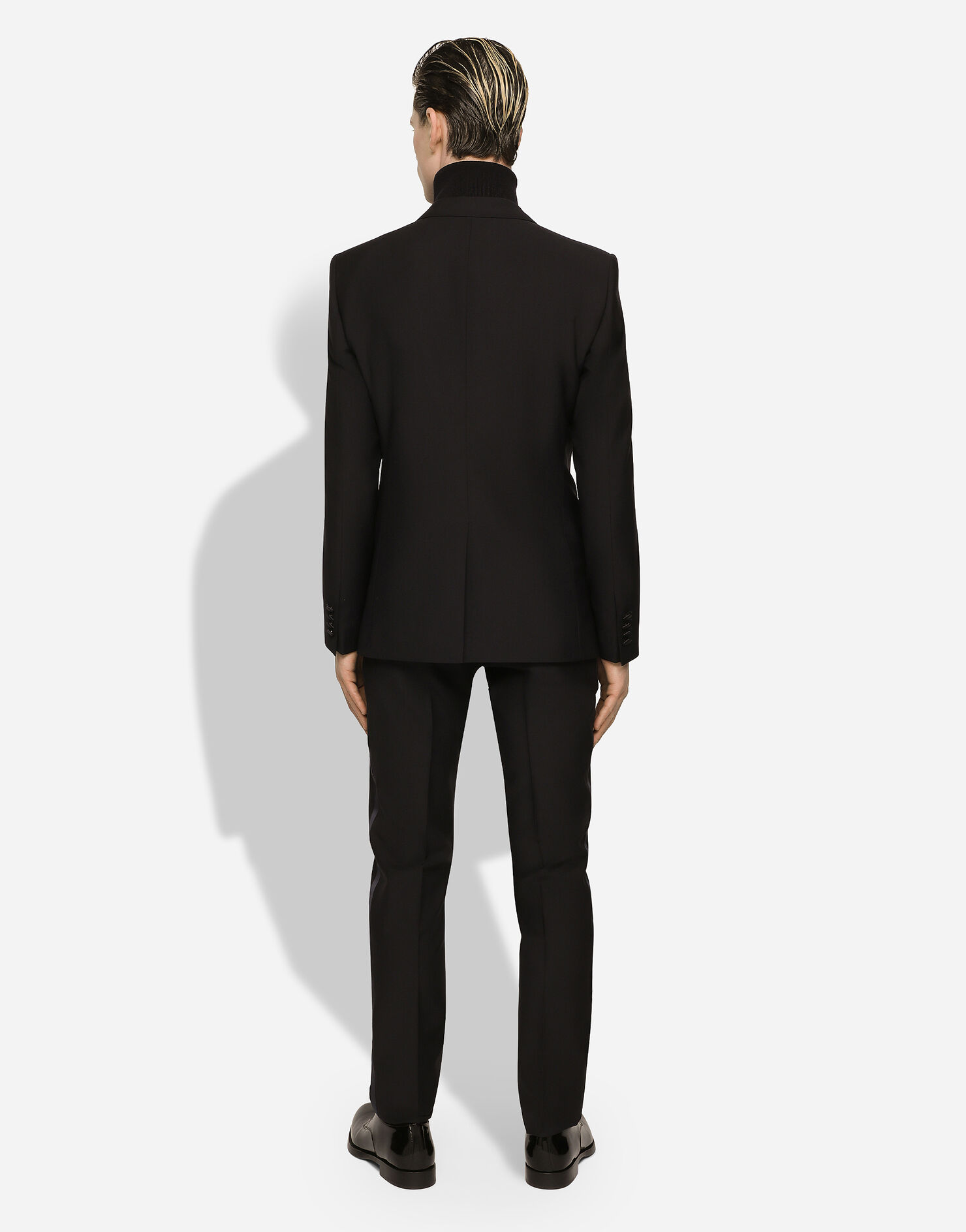 Single-breasted wool Martini-fit tuxedo suit in Blue for Men | Dolce ...