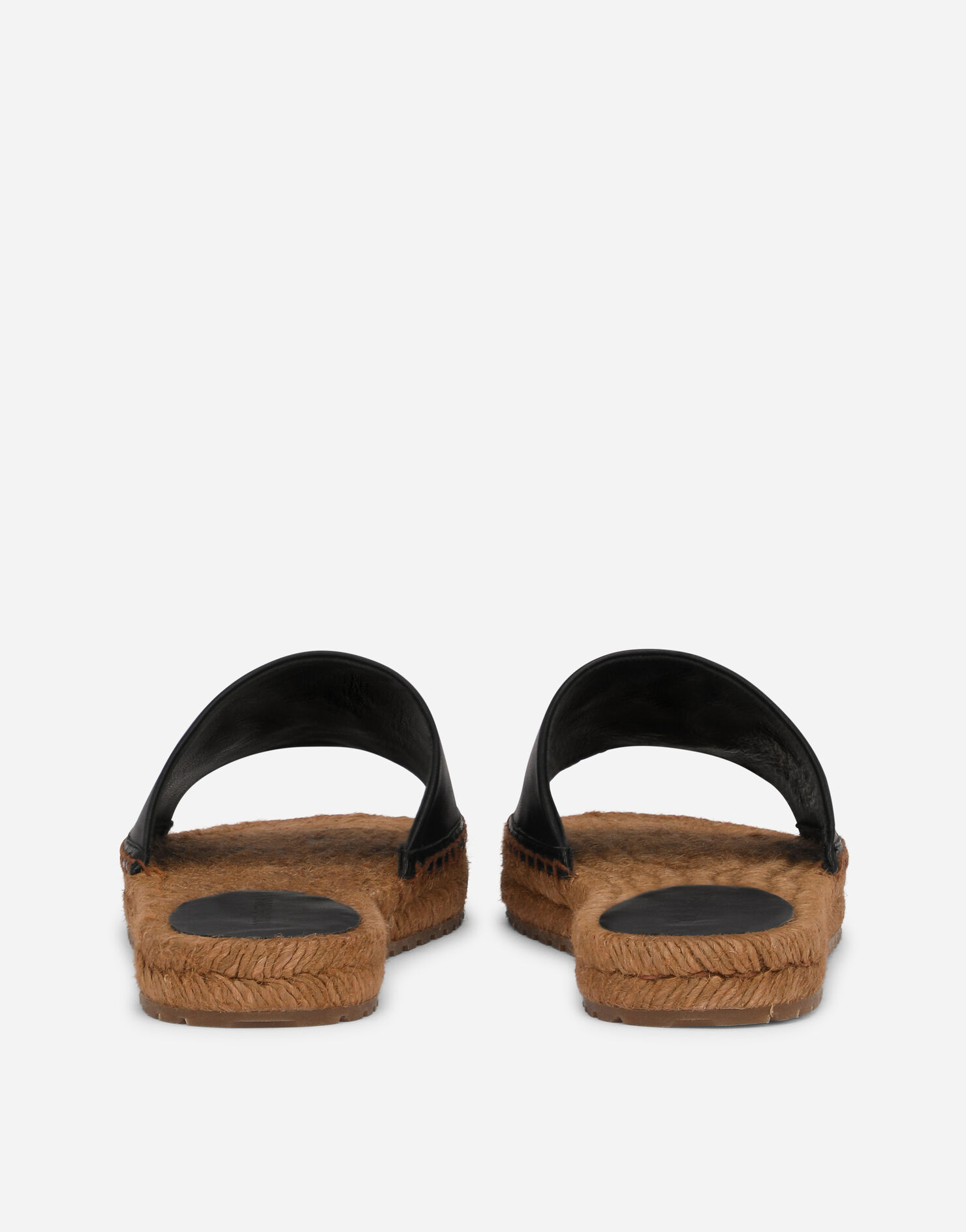 Nappa leather espadrille sliders with DG logo in Black for Women ...
