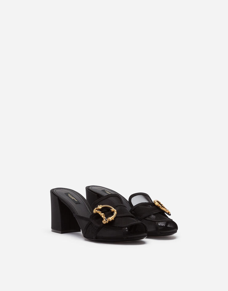 Mesh mules with baroque DG logo