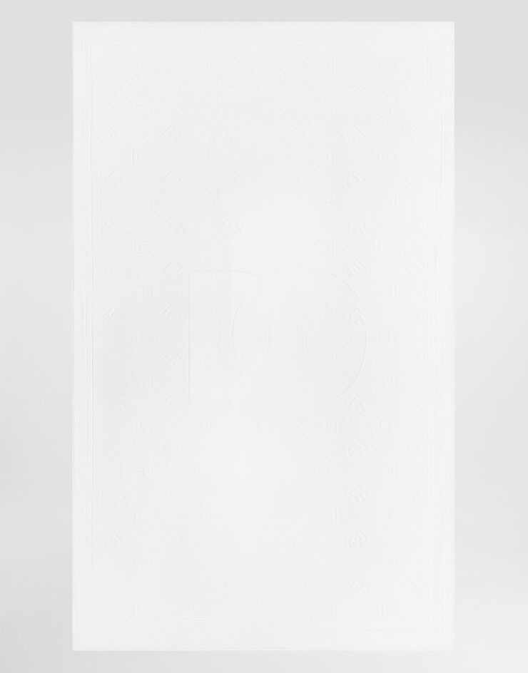 Beach towel with DG Monogram (115x186) in White for Men | Dolce&Gabbana® US