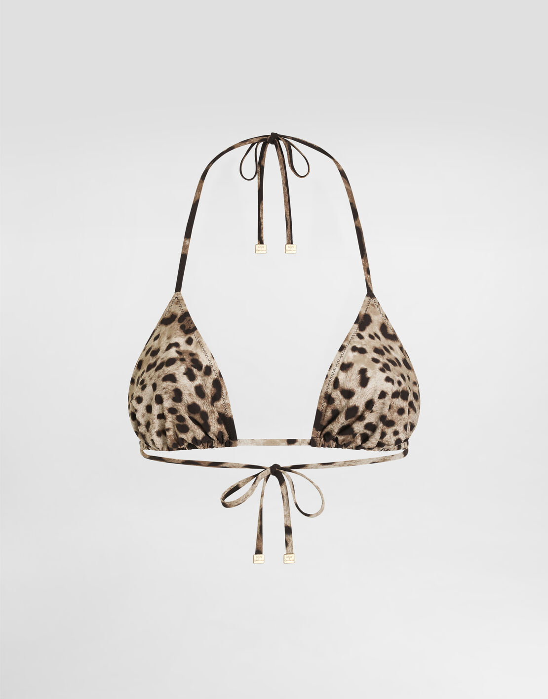 Leopard-print triangle bikini top in ANIMAL PRINT for Women | Dolce ...
