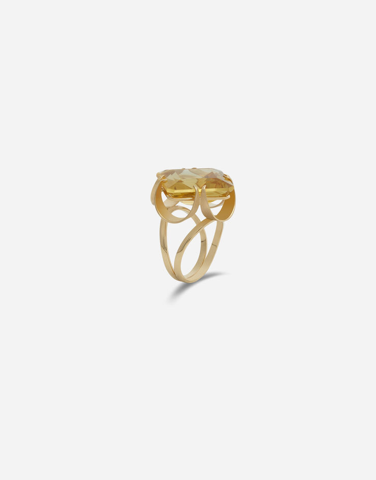 Anna ring in yellow gold and citrine quartz in Gold for Women | Dolce ...