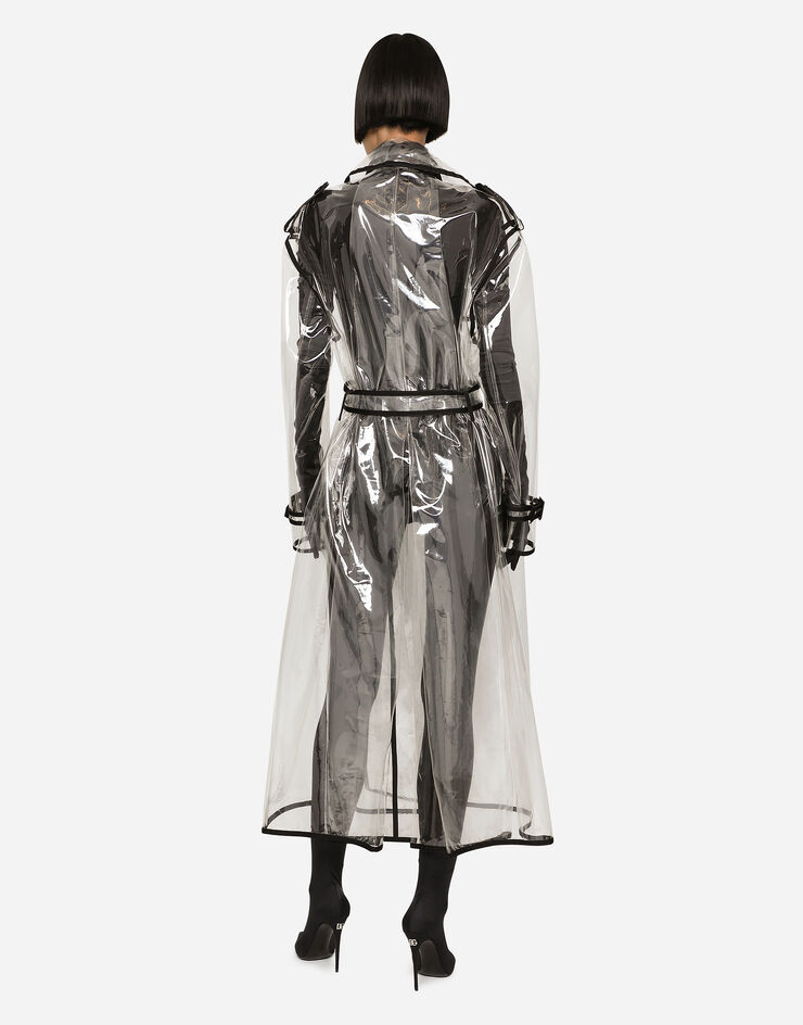 KIM DOLCE&GABBANA PVC trench coat with contrasting piping in ...