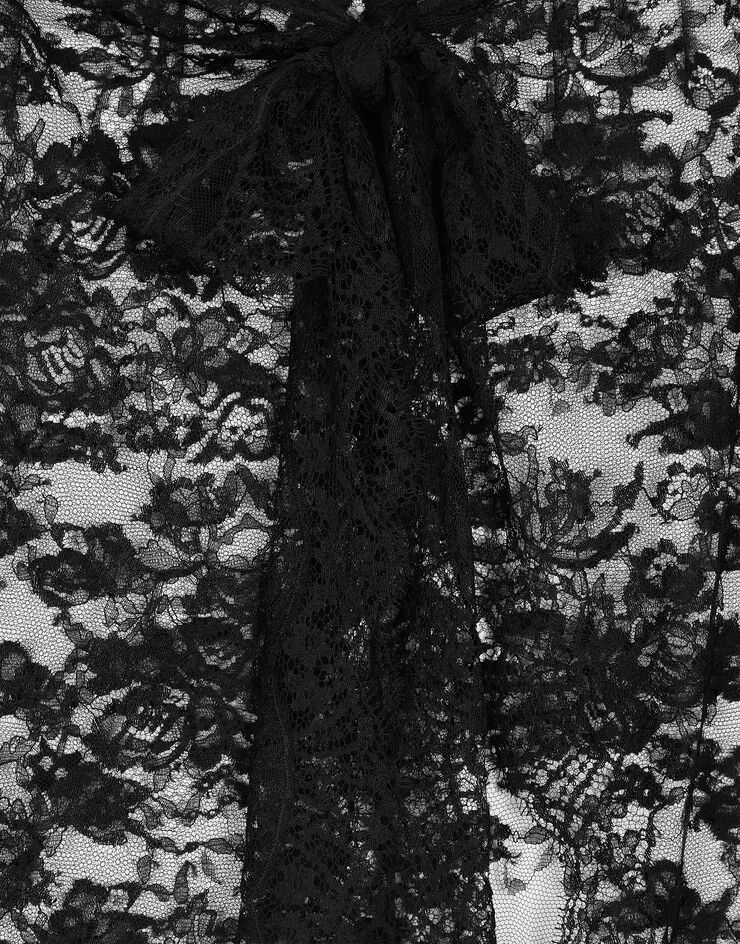 Long Chantilly lace skirt in Black for Women | Dolce&Gabbana®