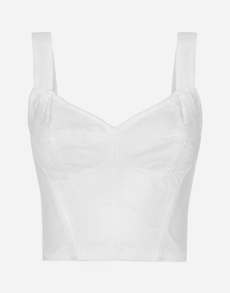 Shaper corset bustier in lace and jacquard in WHITE for for Women ...