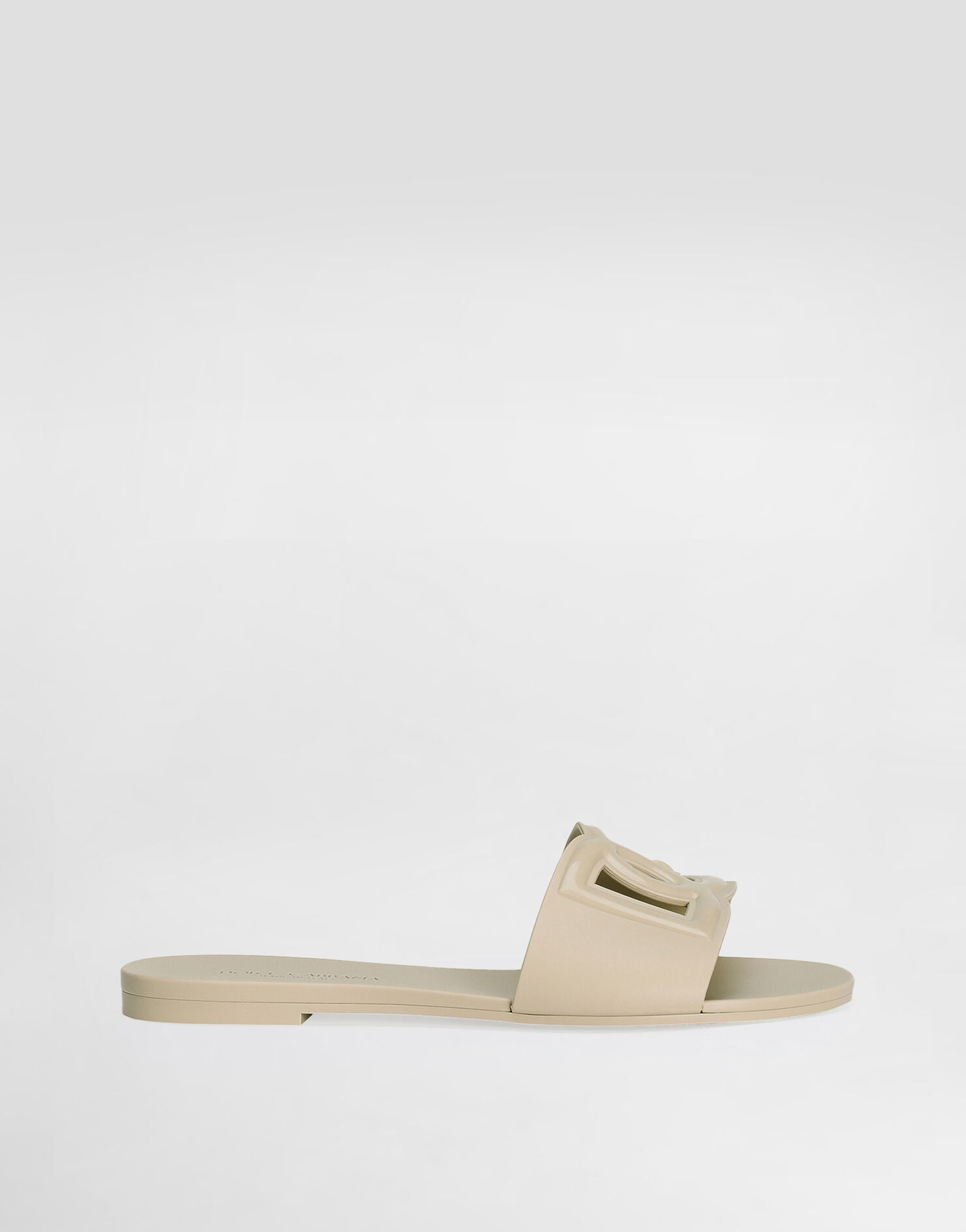 Rubber beachwear sliders in Beige for Women | Dolce&Gabbana® US