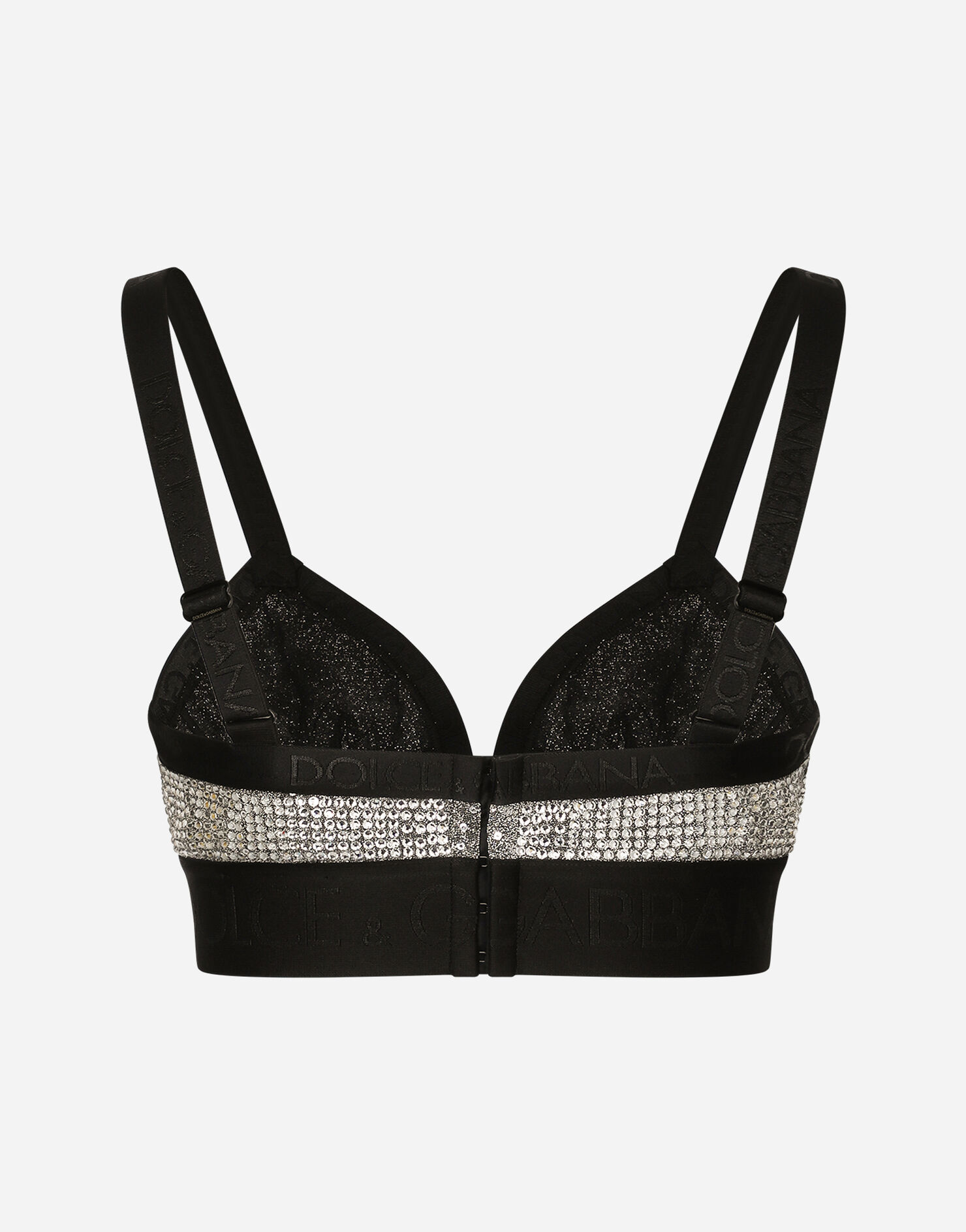 KIM DOLCE&GABBANA Triangle bra with fusible rhinestones in Multicolor ...