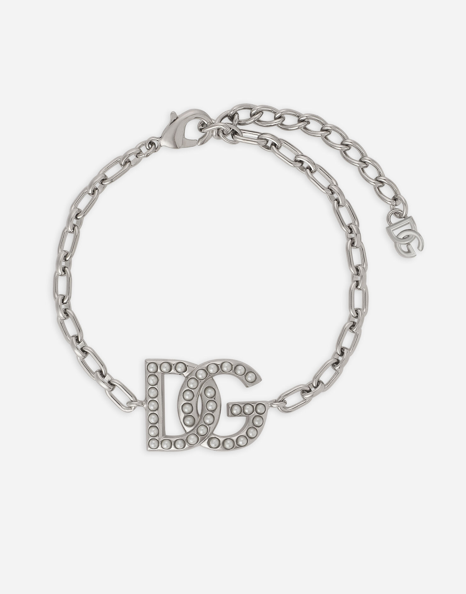 Link bracelet with DG logo in Silver for Men | Dolce&Gabbana® US