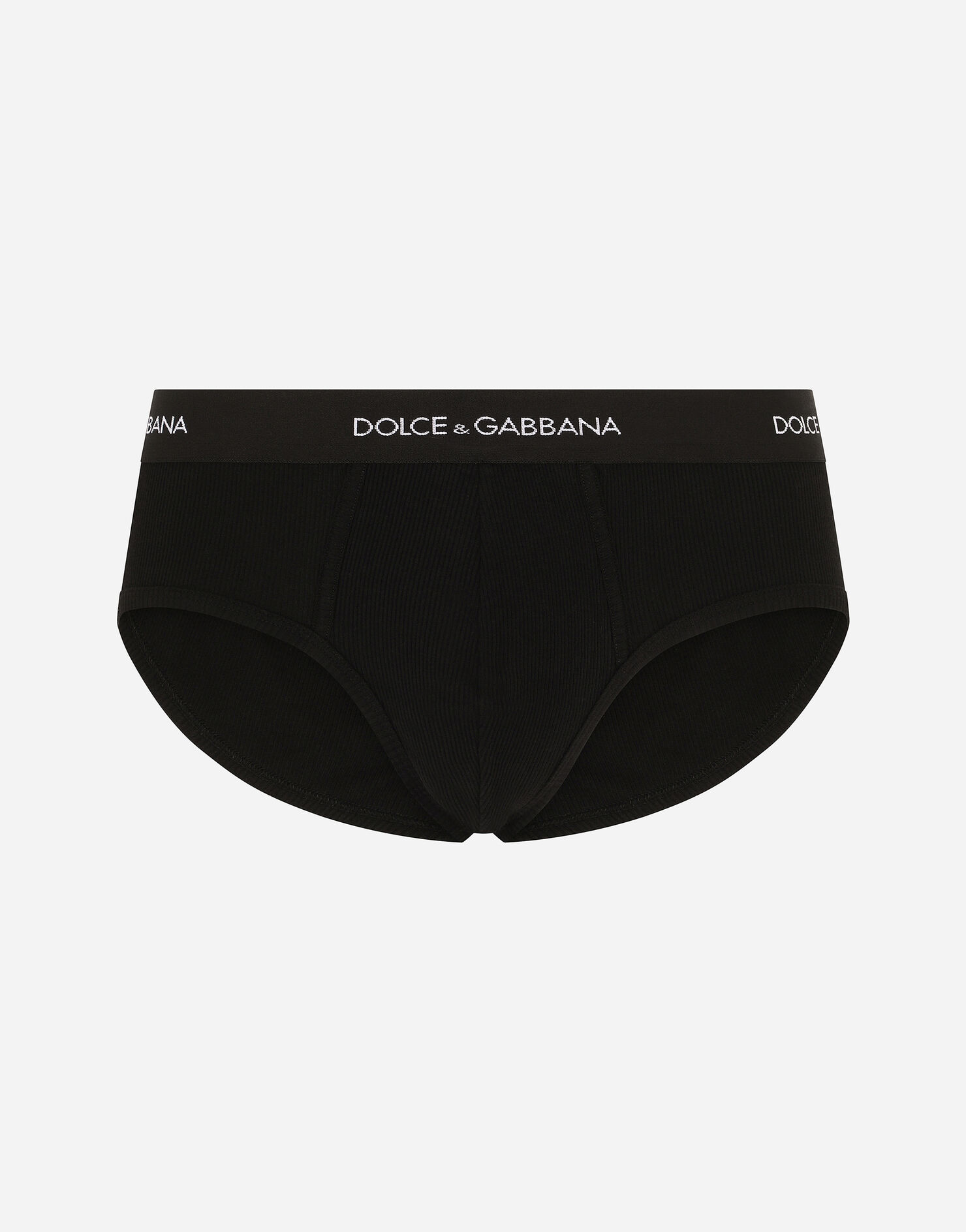 Fine-rib cotton Brando briefs in Black for Men | Dolce&Gabbana® US