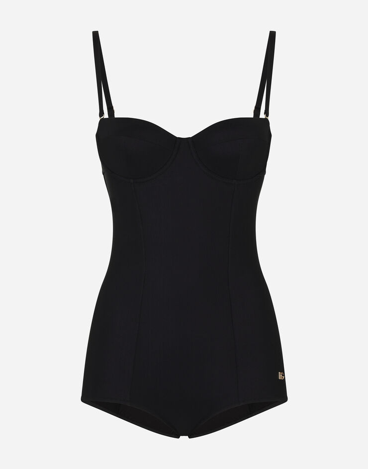 Balconette One Piece Swimsuit In Black For For Women Dolceandgabbana®