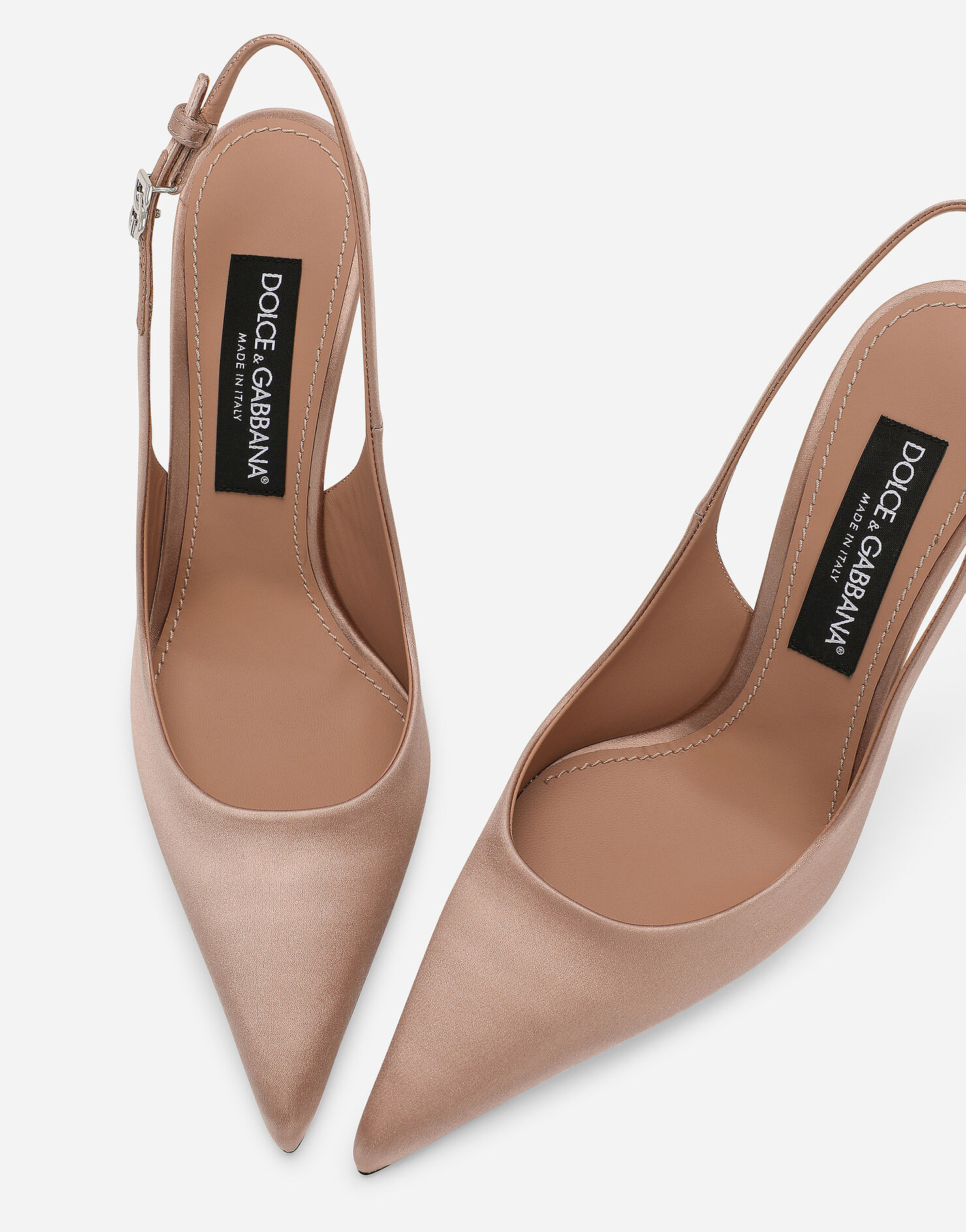Satin slingbacks in Beige for Women | Dolce&Gabbana® US