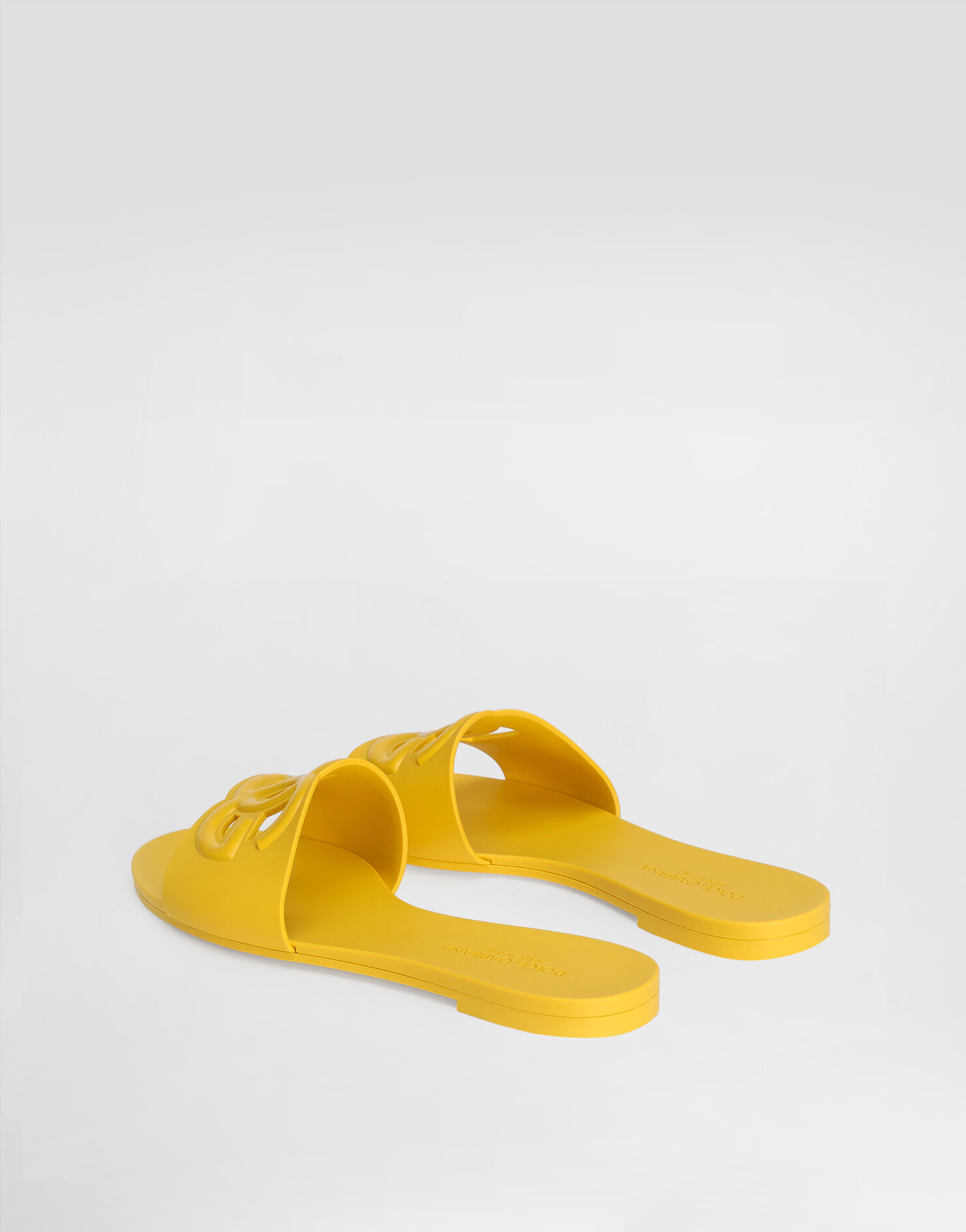 Rubber beachwear sliders in Yellow for Women | Dolce&Gabbana® US