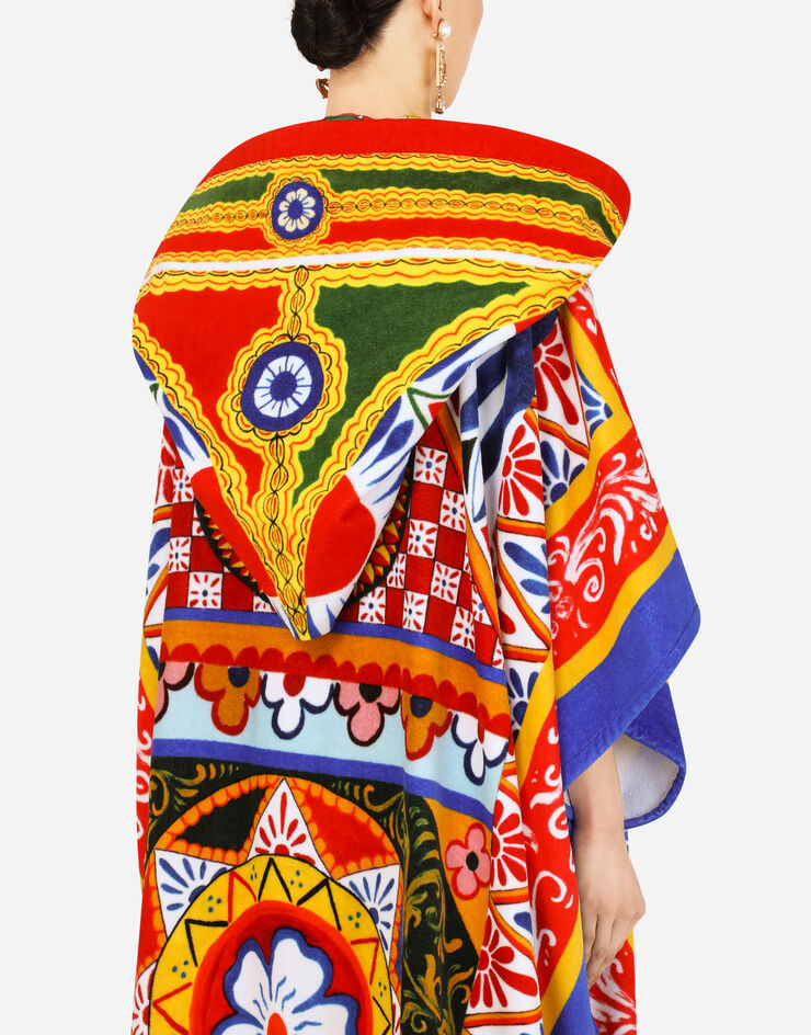 Patchwork robe with mixed carretto prints
