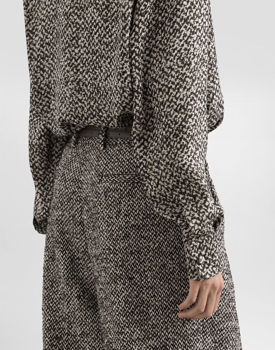 Chiffon shirt with bouclé print in Multicolor for Men | Dolce&Gabbana® US