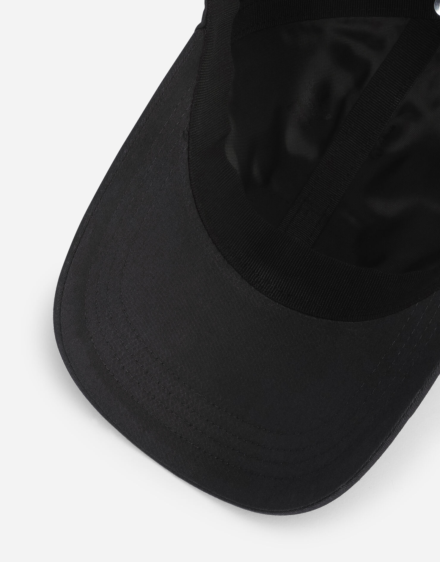 Cotton baseball cap with branded tag in Blue for Men | Dolce&Gabbana® US