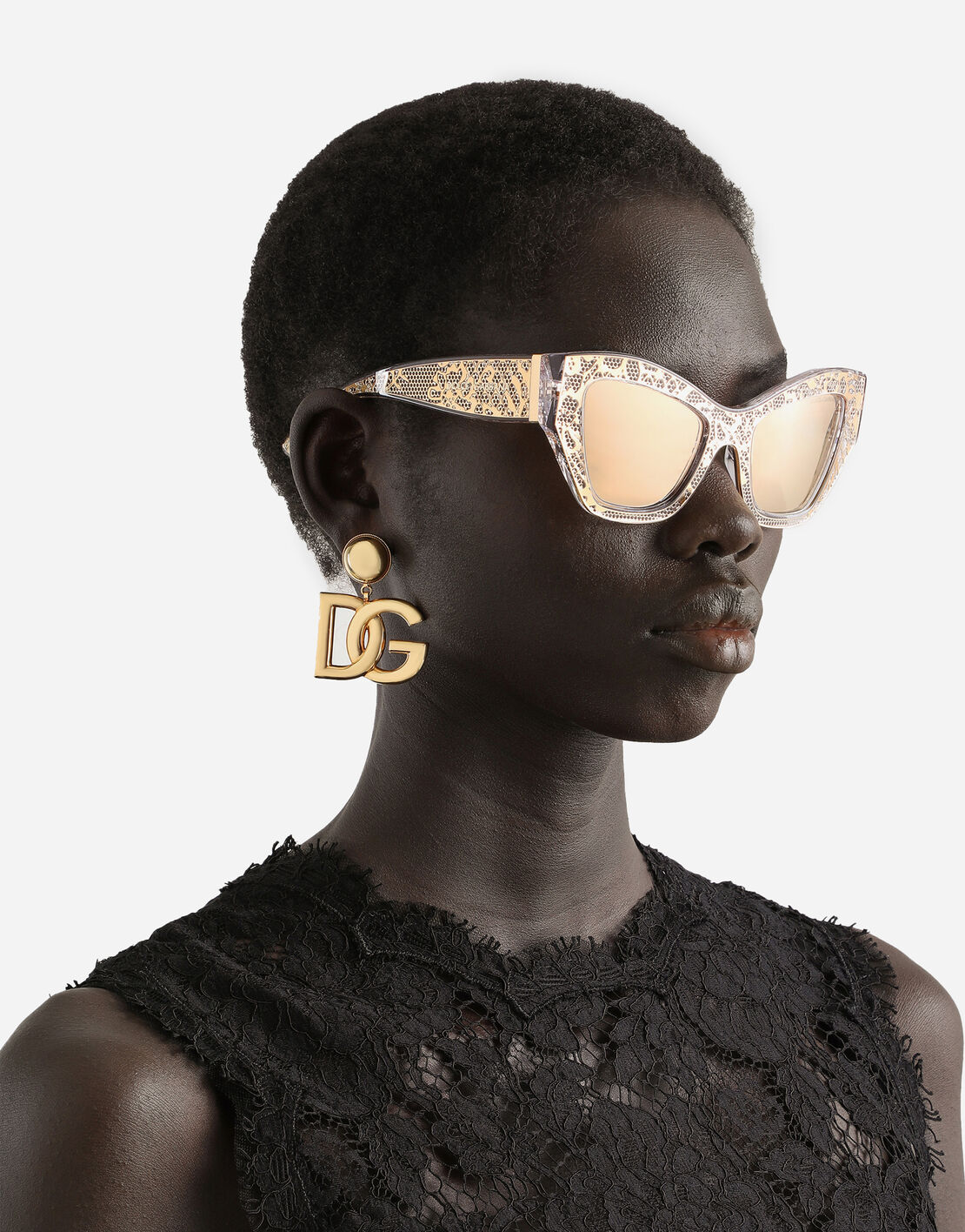 DG Lace Sunglasses in Gold for Women | Dolce&Gabbana® US