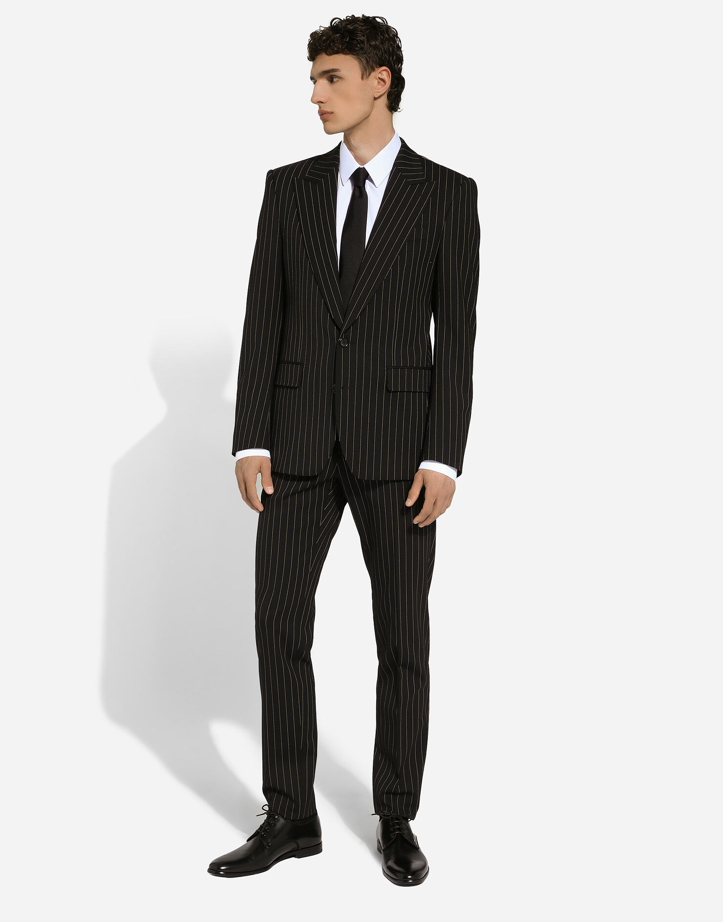 Single-breasted pinstripe stretch wool Sicily-fit suit in Multicolor ...
