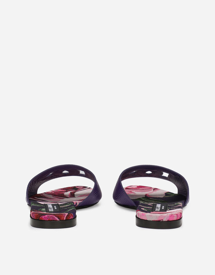 Calfskin sliders in Purple for Women | Dolce&Gabbana®