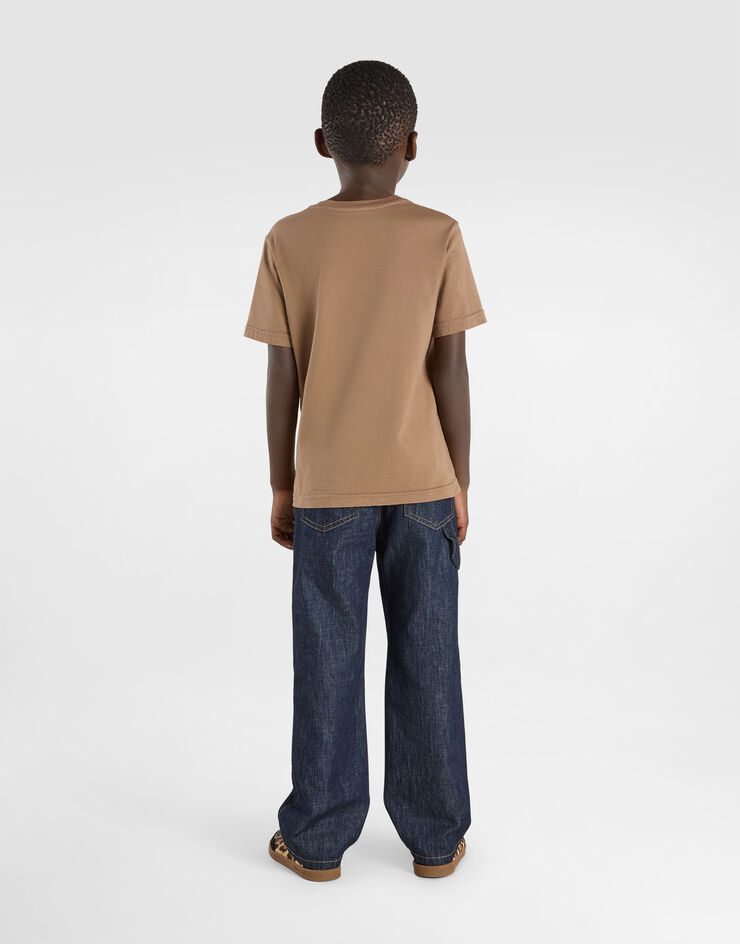 5-pocket denim jeans with branded tag in Multicolor for Boys | Dolce ...