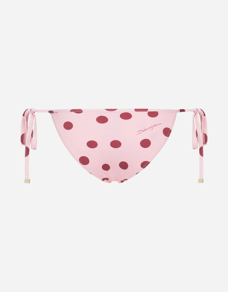 POLKA-DOT PRINT BIKINI BOTTOMS WITH TIES