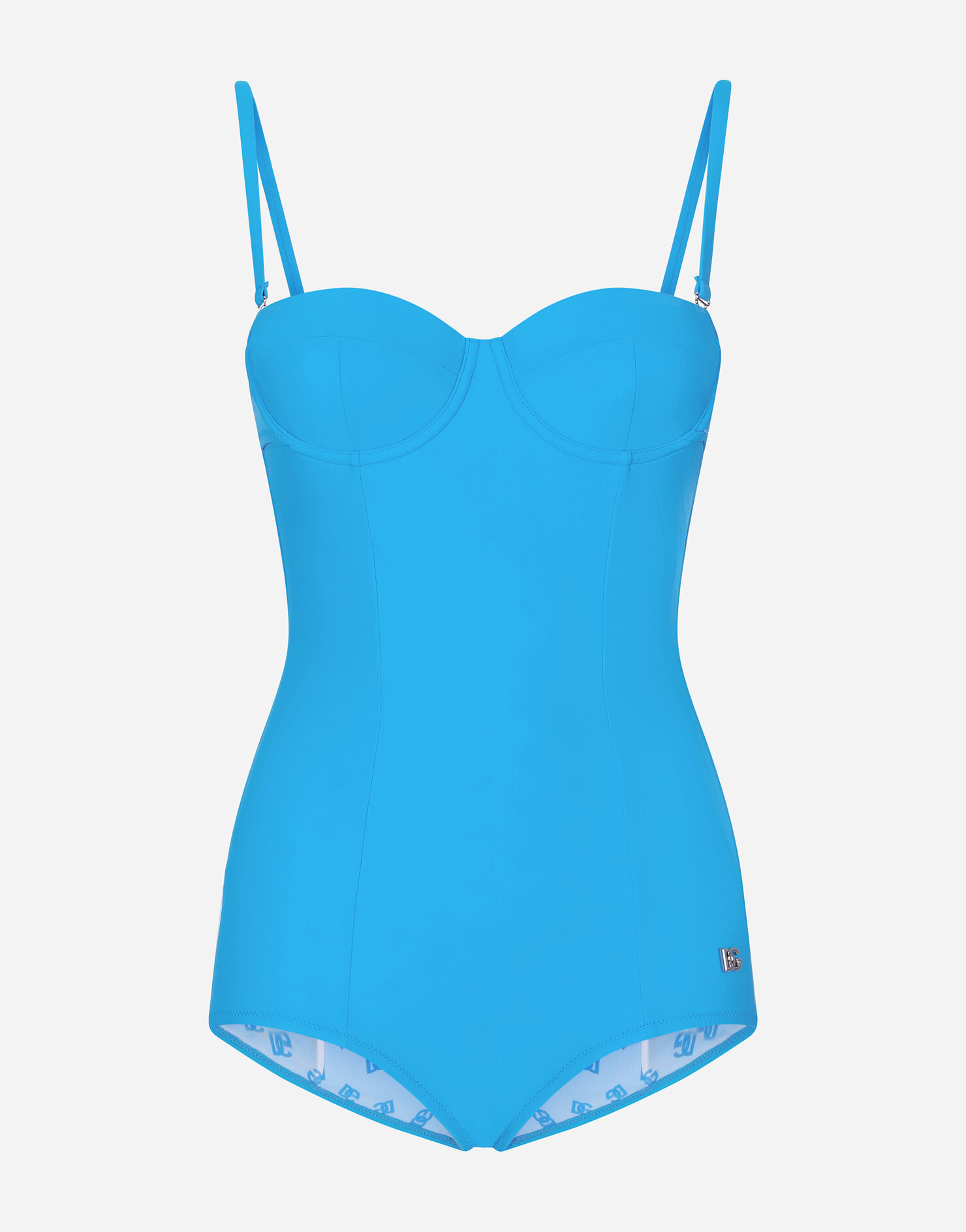 Balconette one-piece swimsuit in Turquoise for for Women | Dolce ...
