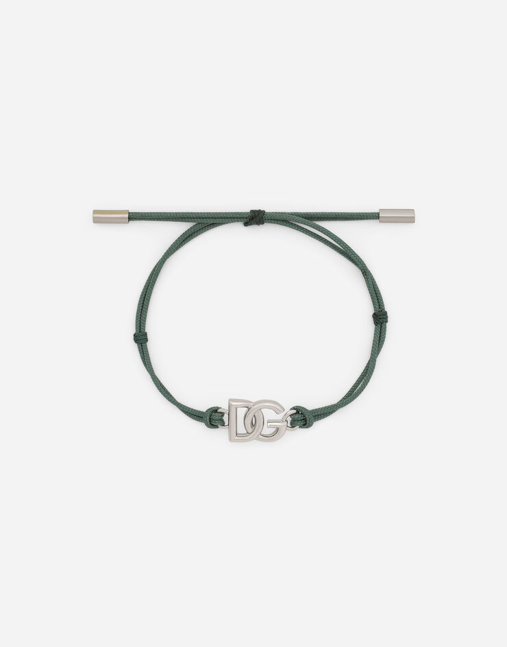 Cord bracelet with DG logo in Green for | Dolce&Gabbana® US