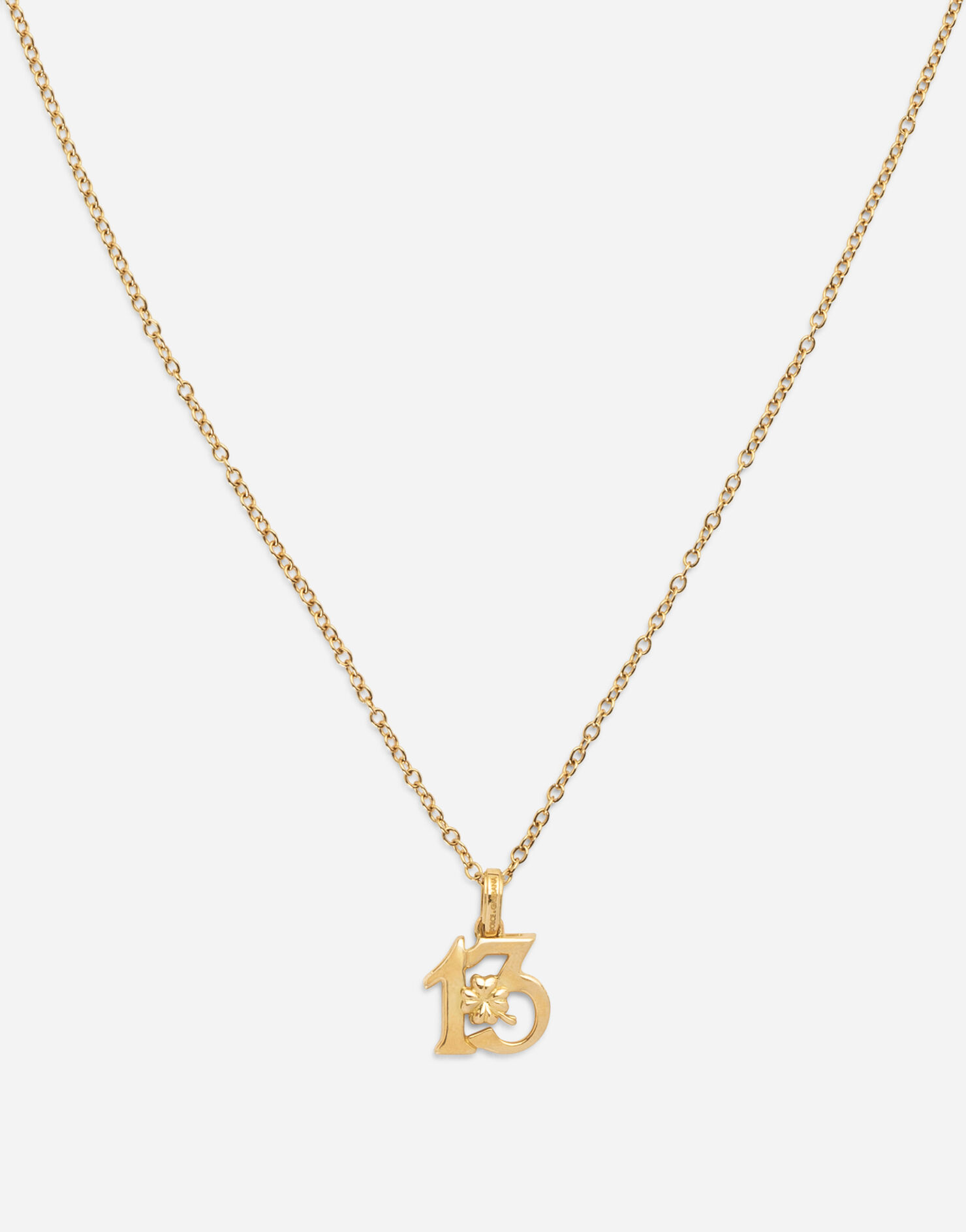 Good luck number 13 pendant on yellow gold chain in GOLD for Men ...