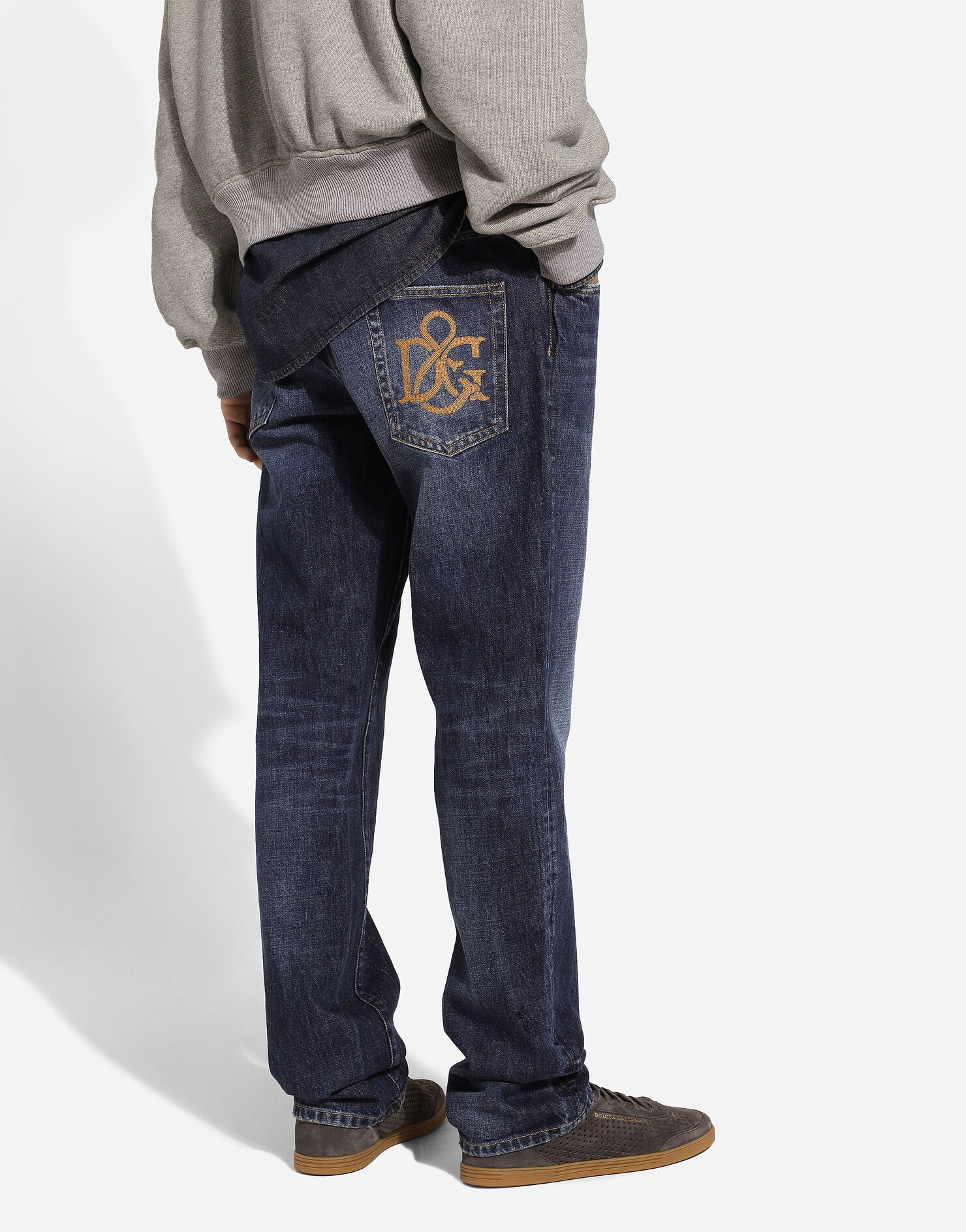 Classic jeans with DG embroidery in Multicolor for Men | Dolce&Gabbana® US