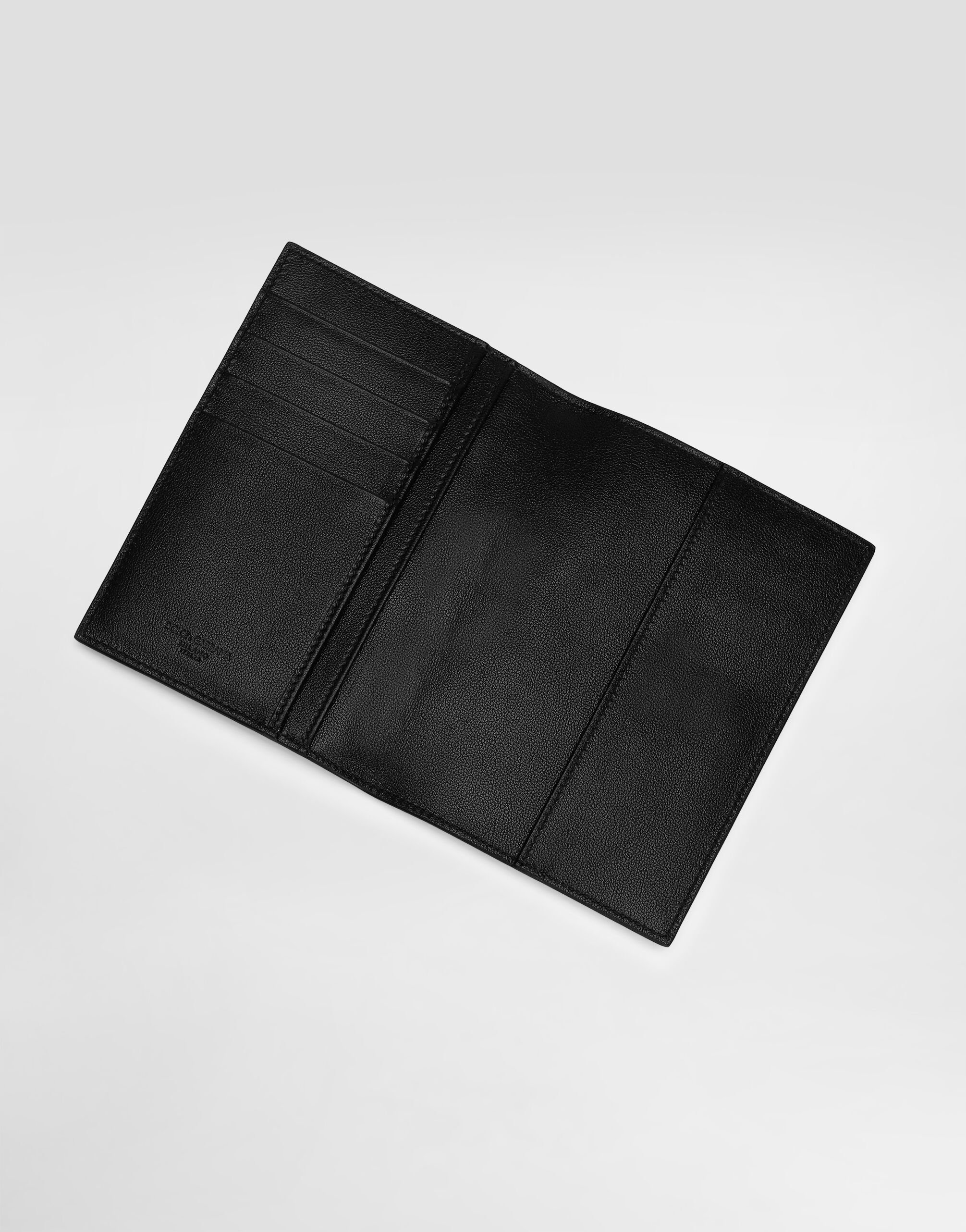 Calfskin passport holder in Black for Men Dolce Gabbana