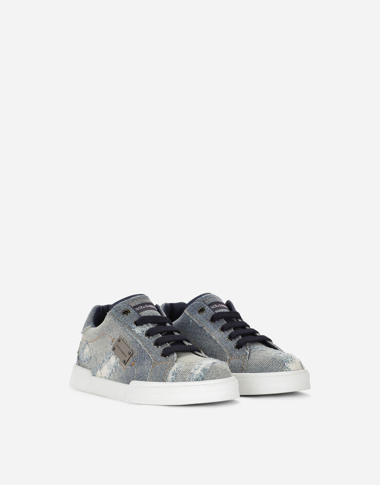 Denim Portofino Light sneakers in Blue | Dolce&Gabbana®